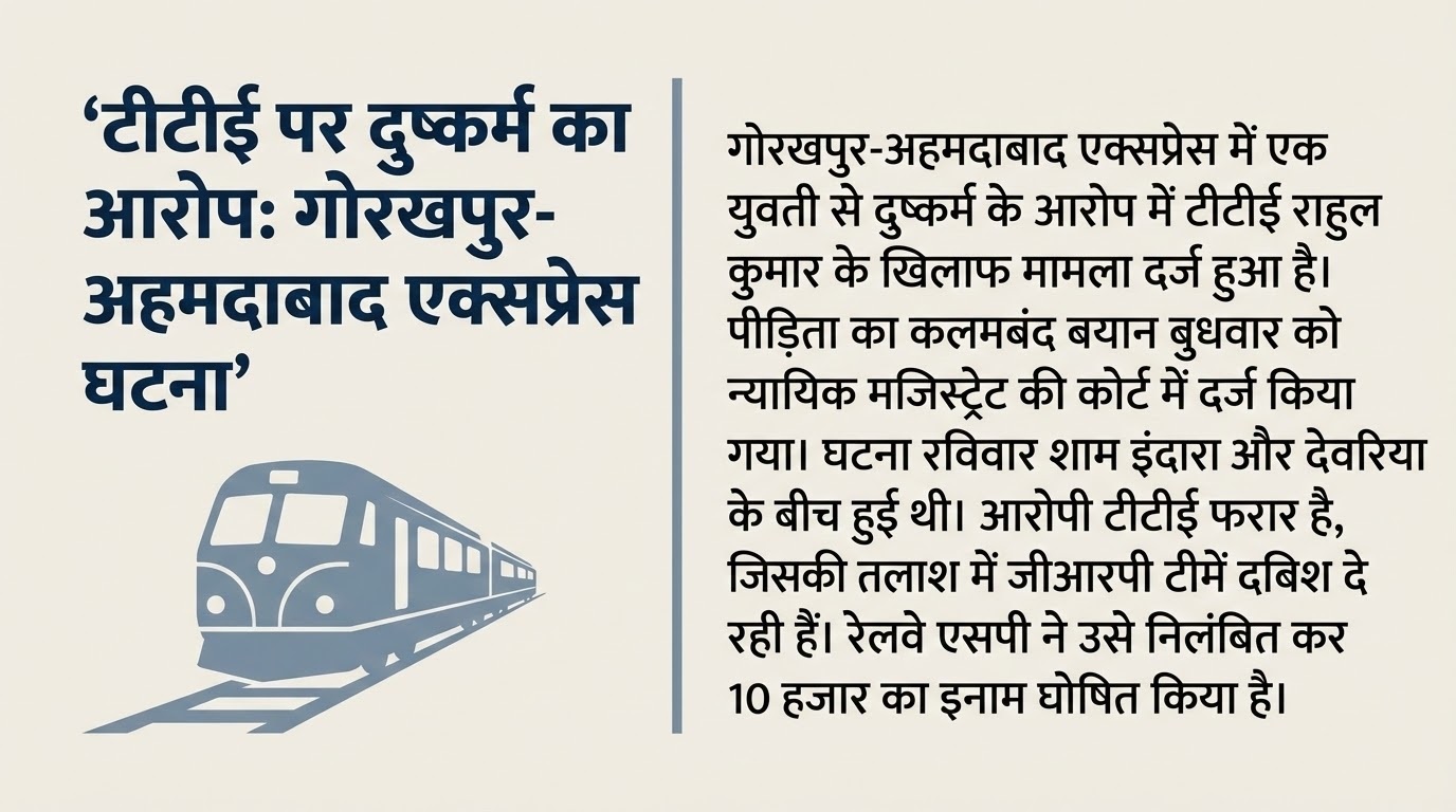TTE ने AC फर्स्ट क्लास में युवती से की हैवान‍ियत, पीड़िता का दो दिन बाद कोर्ट में दर्ज हुआ बयान ...
