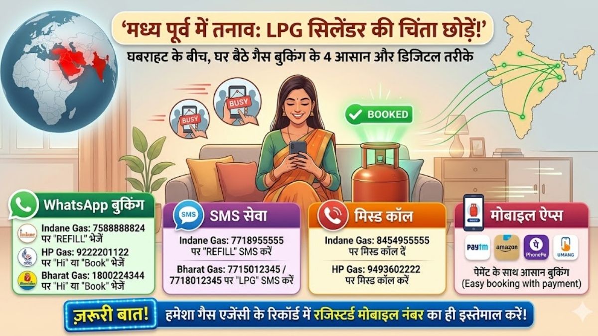 LPG सिलिंडर की बुकिंग हुई और भी आसान, घर बैठे इन 4 तरीकों से मिनटों में ...