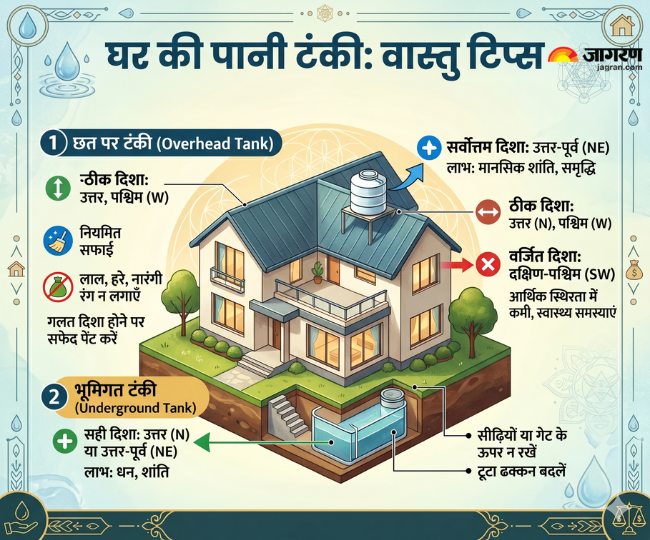 वास्तु के अनुसार कहां होनी चाहिए पानी की टंकी? जानें सही दिशा और उपाय ...