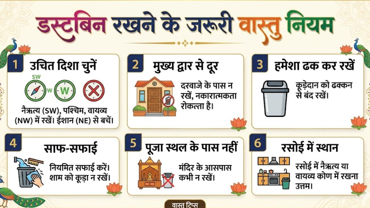 इस दिशा में डस्टबिन रखने से जीवन में आ सकती है कंगाली, आज ही बदलें जगह ...