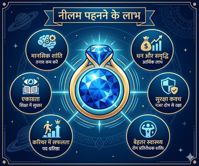 शनि की साढ़ेसाती में नीलम रत्न पहनना वरदान है या अभिशाप? जान लें क्या ...